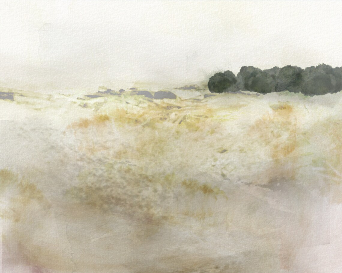 West Texas Landscape | Ranch Digital Art Download | Line + Brushwork ...