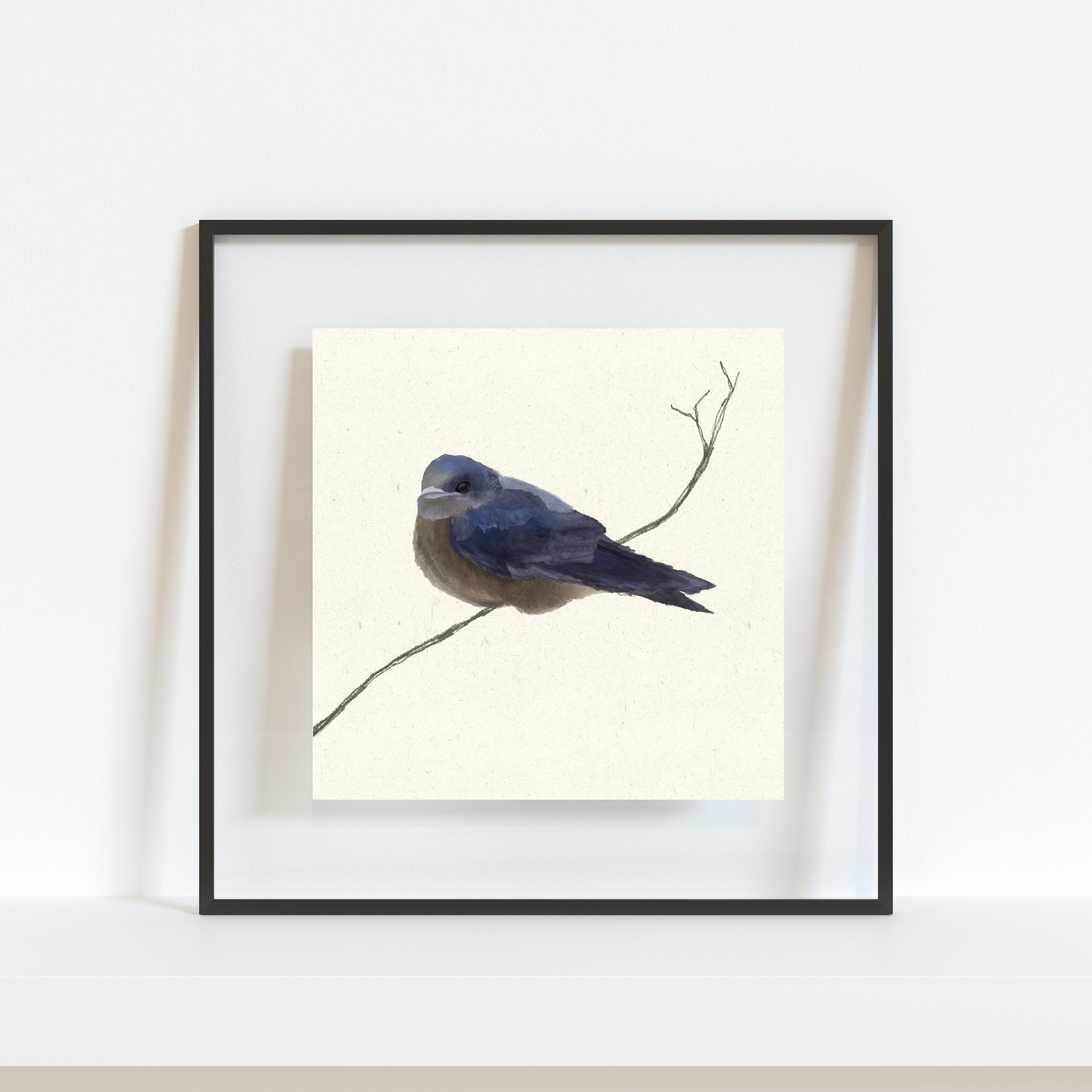 Purple Martin Botanical Oil Painting Digital Print | Printable Decor ...