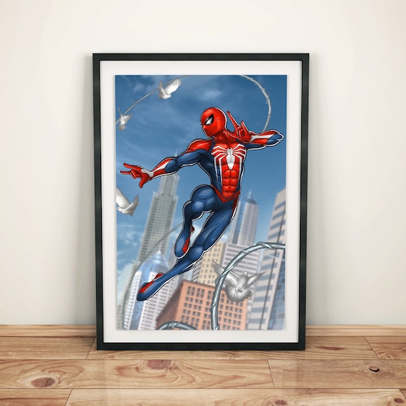 Spider Man PS4 Game Spiderman Poster Print Spider-man PS5 - Etsy