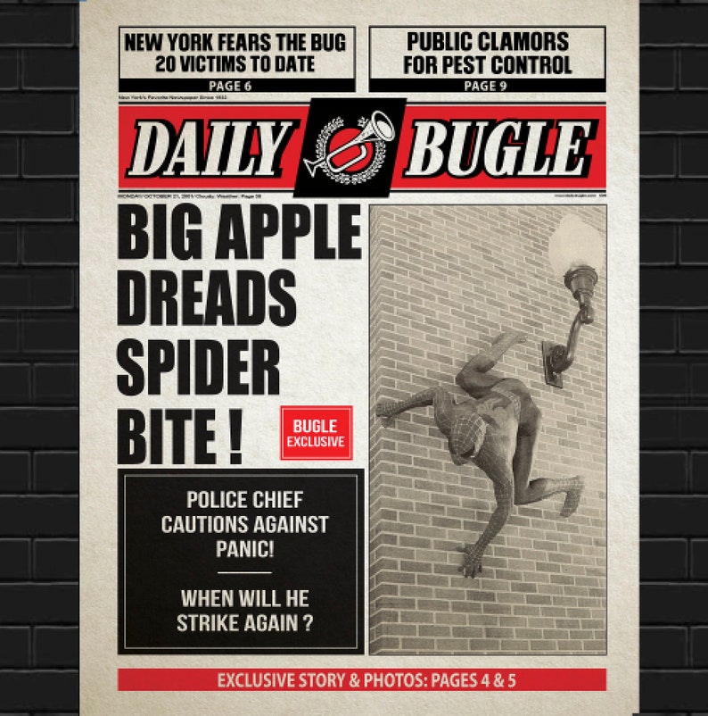 Sam Raimi Spider-man Newspaper Poster Print: Superhero Wall Art - Etsy