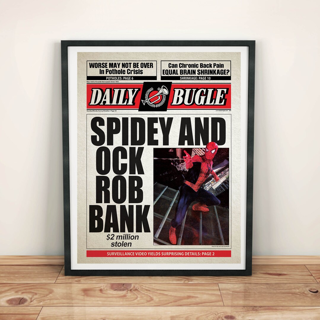 Spider Man Movie Sam Raimi Spiderman Newspaper Poster Print Spider-man ...