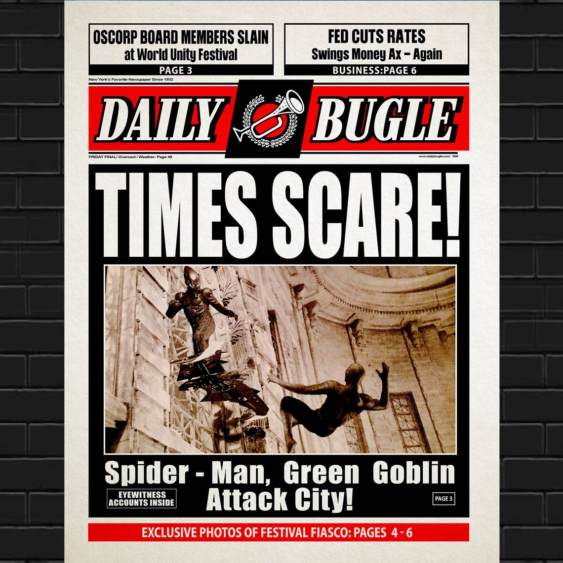 Spider Man Movie Sam Raimi Spiderman Newspaper Poster Print | Etsy