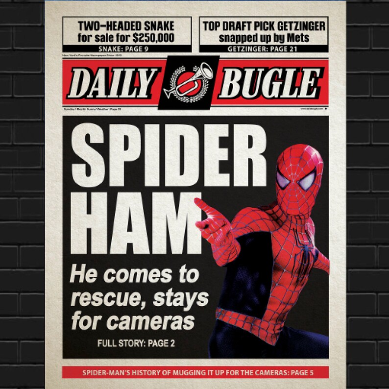 Sam Raimi Spider-man Newspaper Movie Poster Print - Etsy