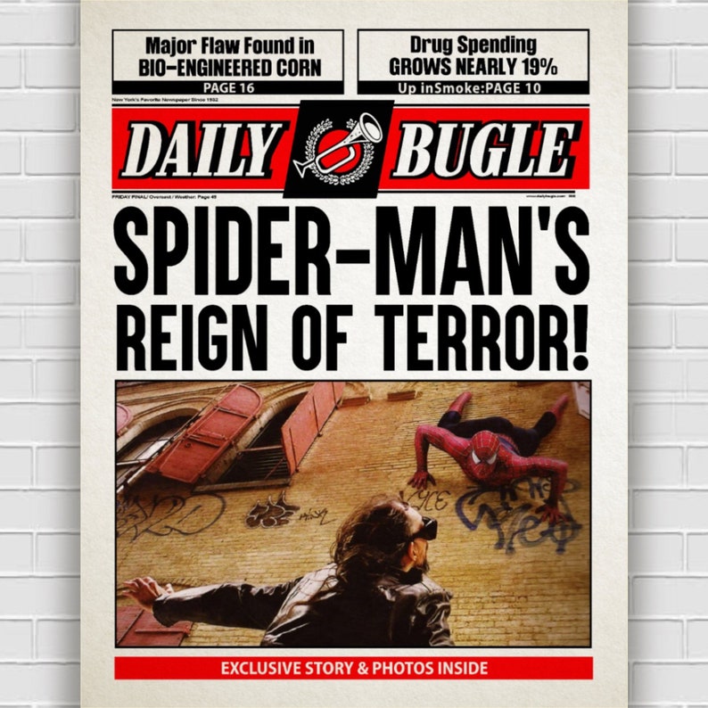 Spider Man Movie Sam Raimi Spiderman Newspaper Poster Print - Etsy