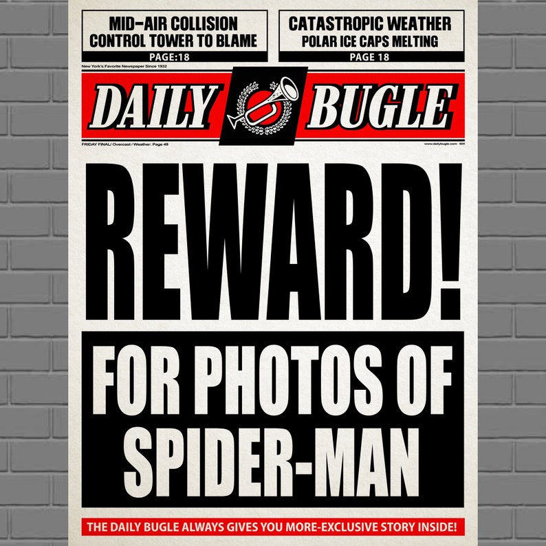 Spider Man Movie Sam Raimi Spiderman Newspaper Poster Print - Etsy