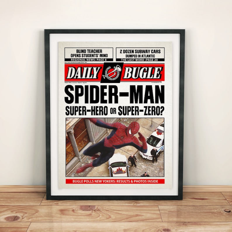Sam Raimi Spider-man Newspaper Movie Poster Print - Etsy