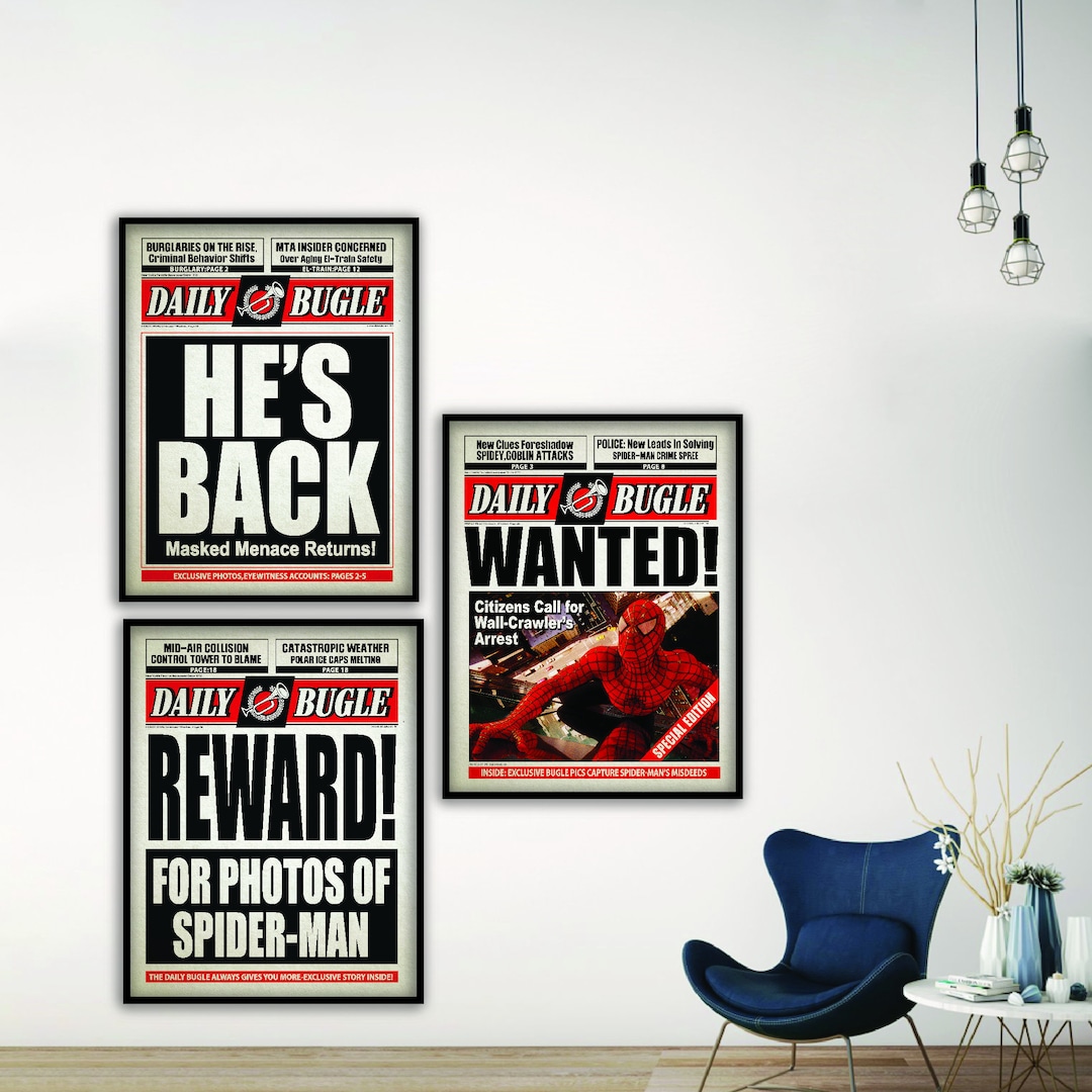 Spiderman Newspaper Articles | Set of 3| Spiderman Newspaper Prop ...