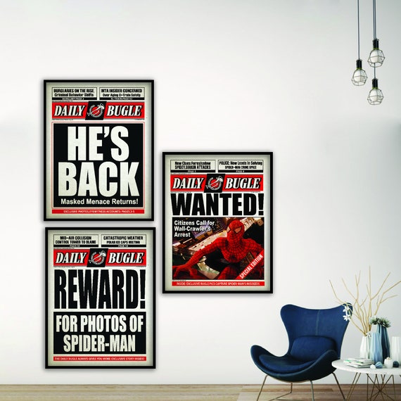 Spiderman Newspaper Articles Set of 3 Spiderman Newspaper - Etsy