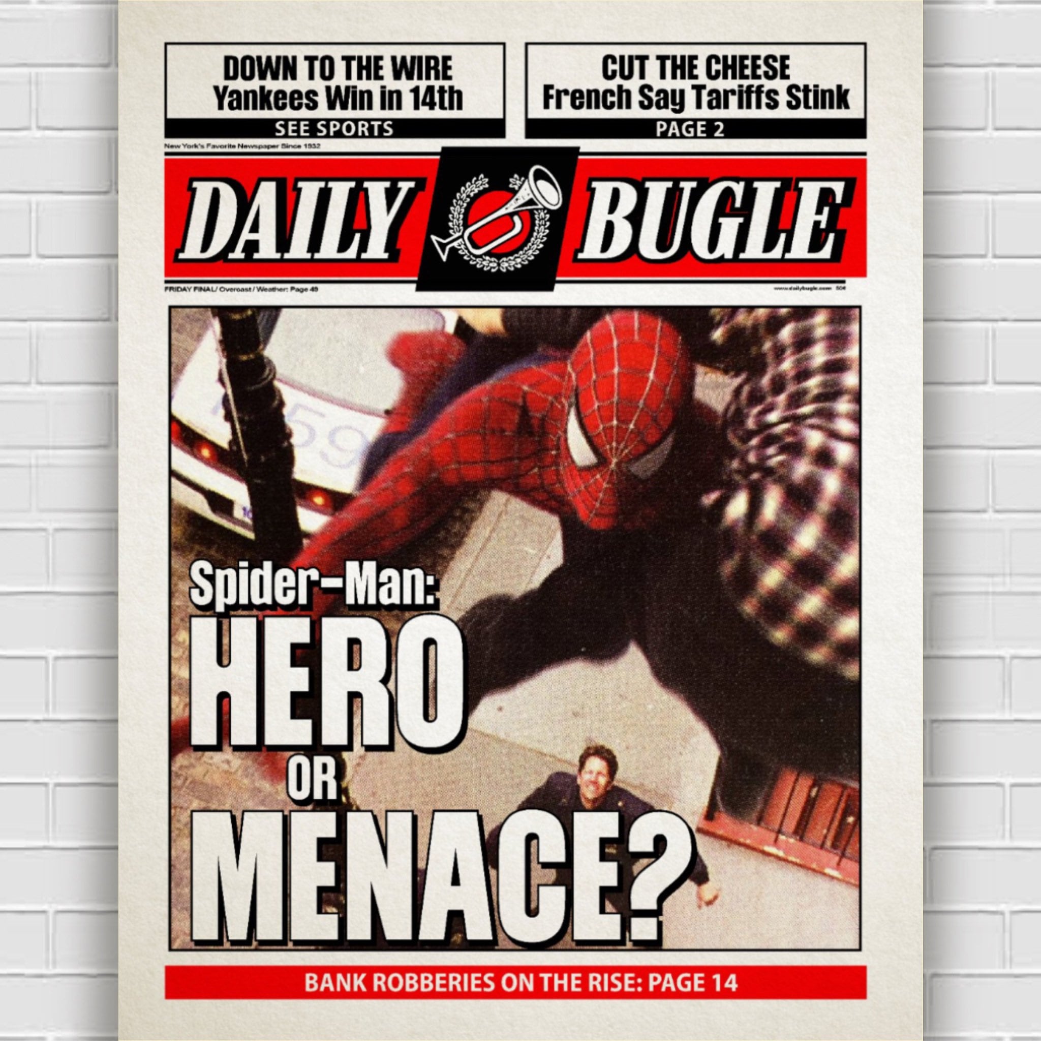 Spider Man Movie Sam Raimi Spiderman Newspaper Poster Print - Etsy Canada