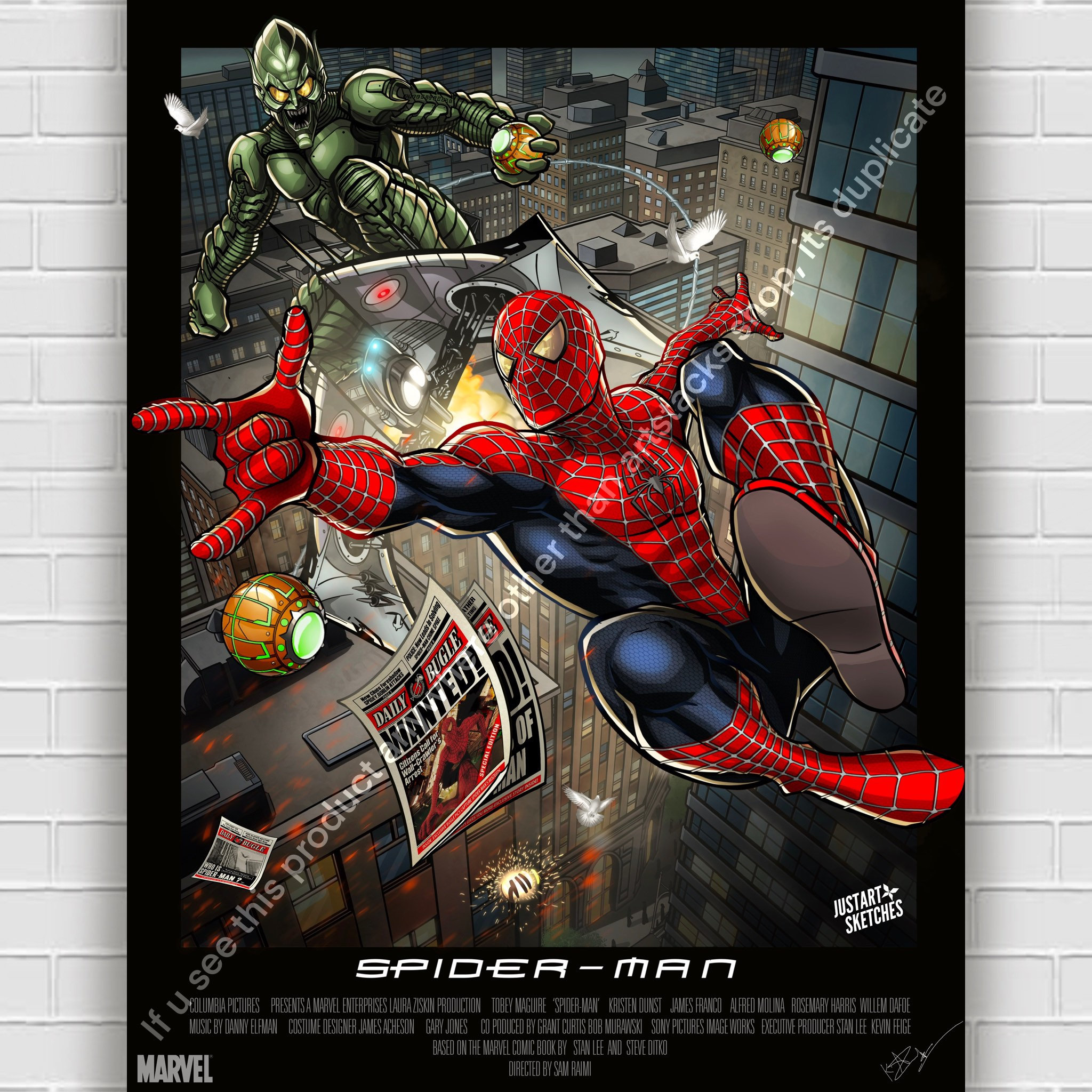 Spider Man Movie Sam Raimi Spiderman Newspaper Poster Print - Etsy UK