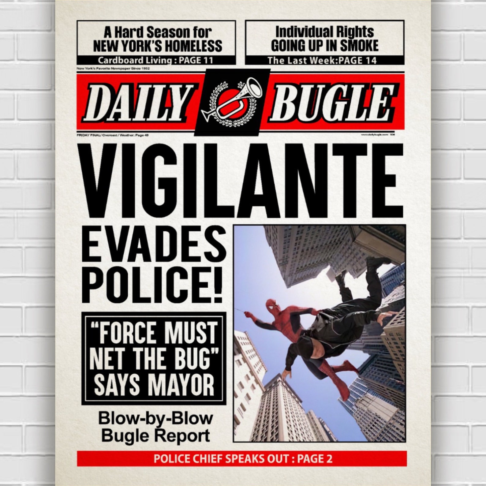 Spider Man Movie Sam Raimi Spiderman Newspaper Poster Print - Etsy