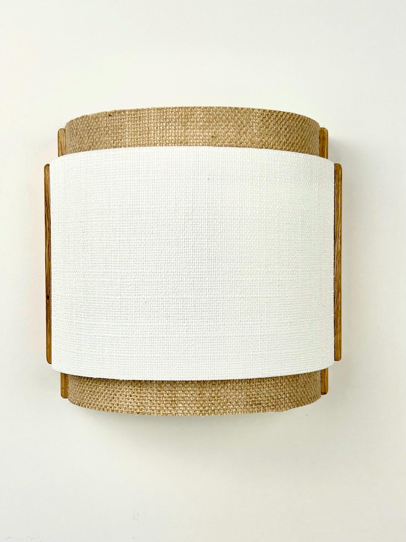 Raffia Wall Lamp. Oak Wall Lamp. Wooden Wall Lamp. Fabric Wall Lamp ...