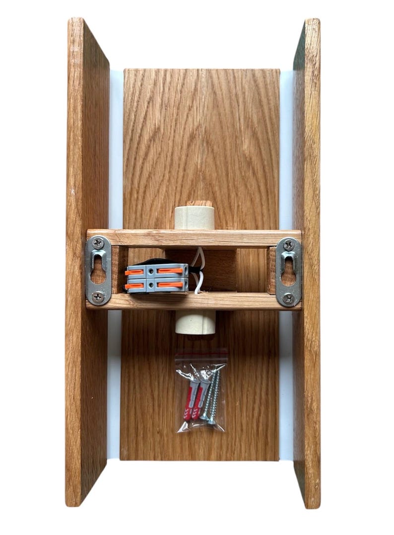 Oak Wood Wall Lamp: Boho Farmhouse Sconce - Scandi Decor. Plug-in ...