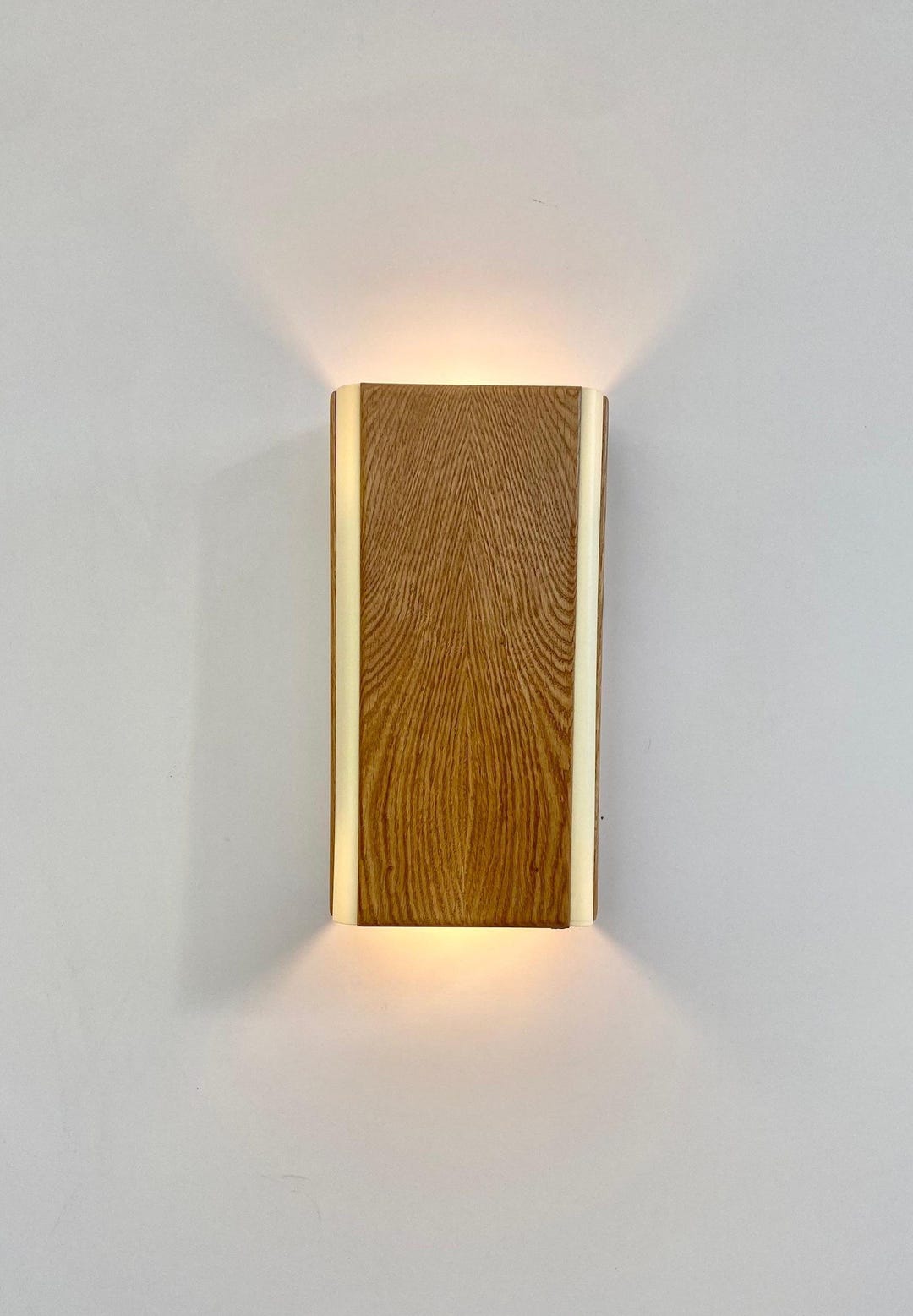 Oak Wood Wall Lamp: Boho Farmhouse Sconce - Scandi Decor. Plug-in ...