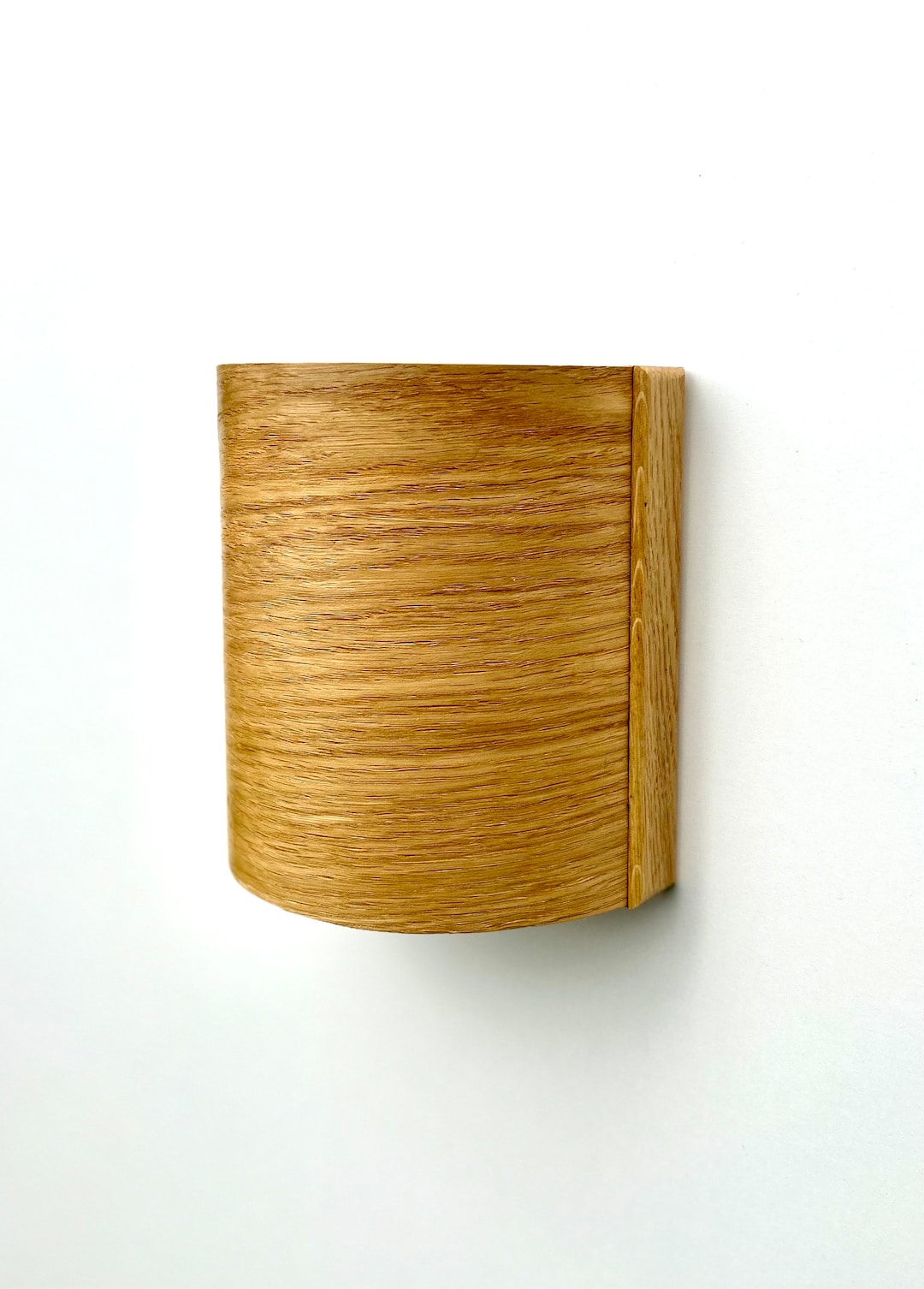 Handmade Oak Veneer Wall Sconce: Rustic Japandi Lighting. Plug-in ...