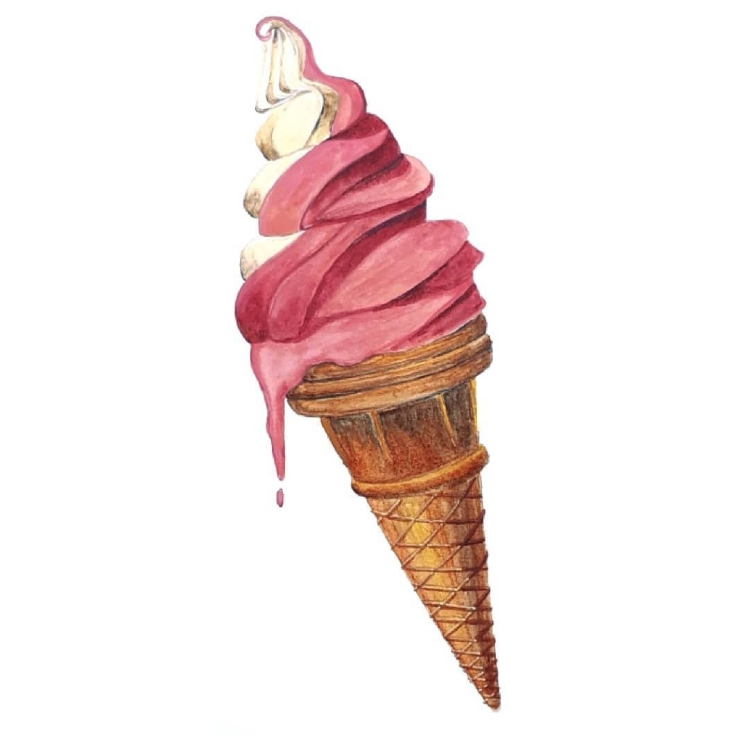 Realistic Ice Cream Drawing