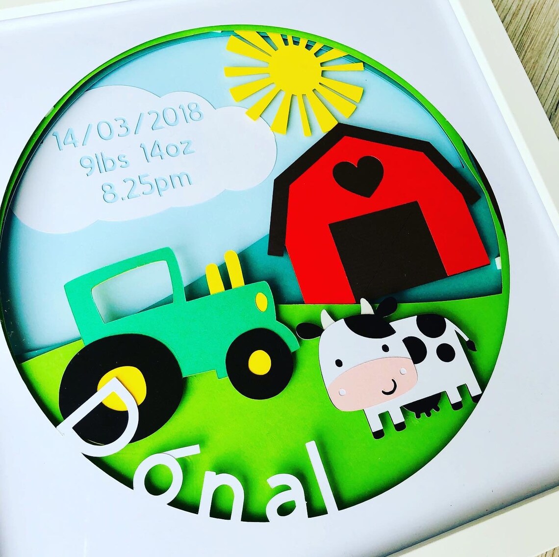 Personalised Farm Theme Box Frame Gift - Etsy