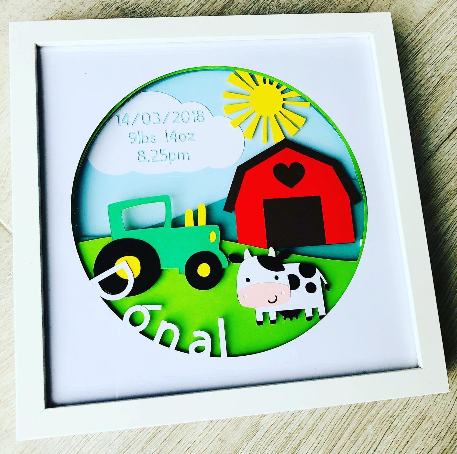 Personalised Farm Theme Box Frame Gift - Etsy