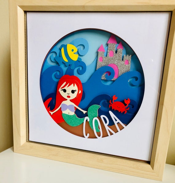 Mermaid Under the Sea Box Frame Shadow Box Childrens - Etsy