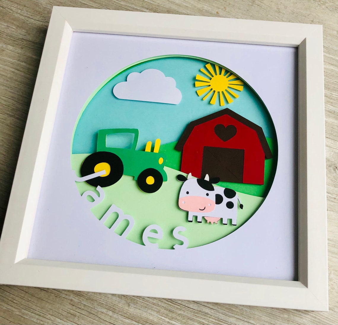 Personalised Farm Theme Box Frame Gift - Etsy