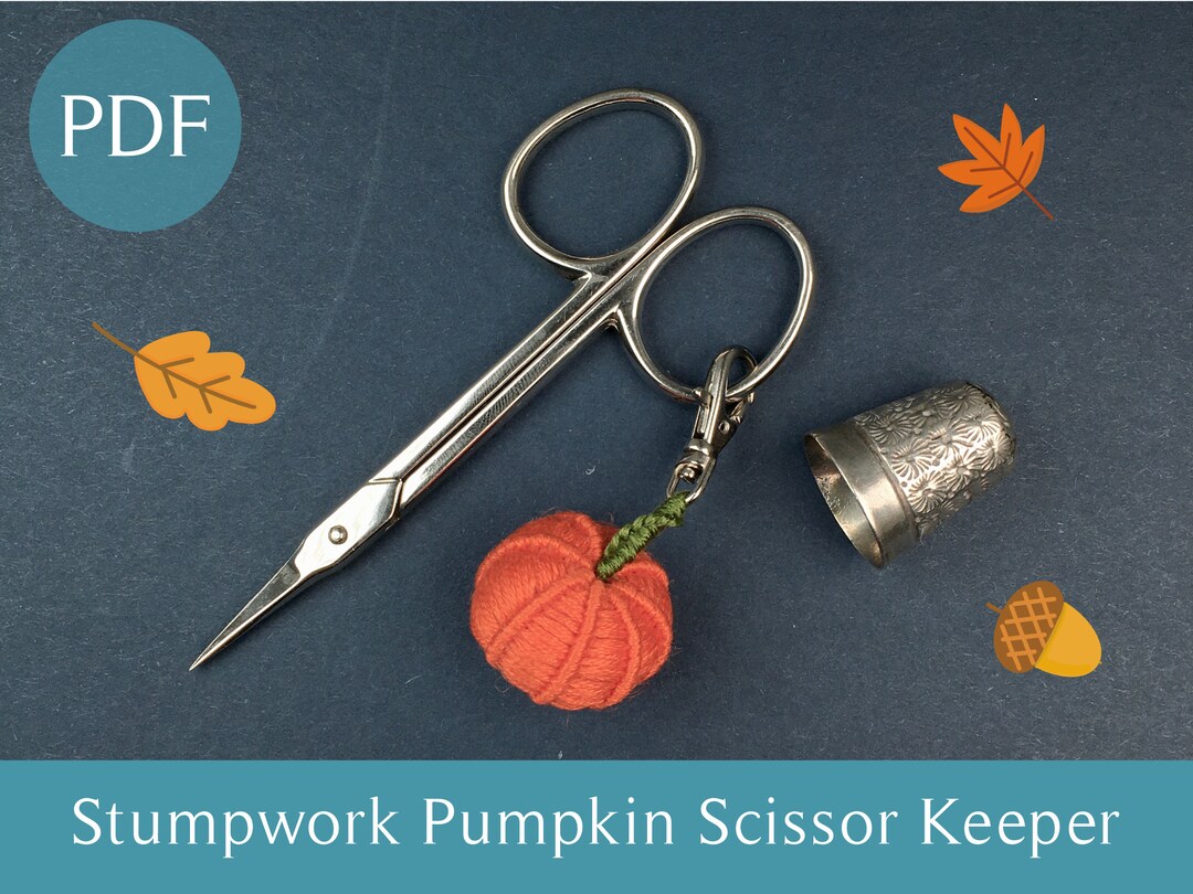 Stumpwork Pumpkin Embroidery Pattern, PDF Digital Download, Scissor ...