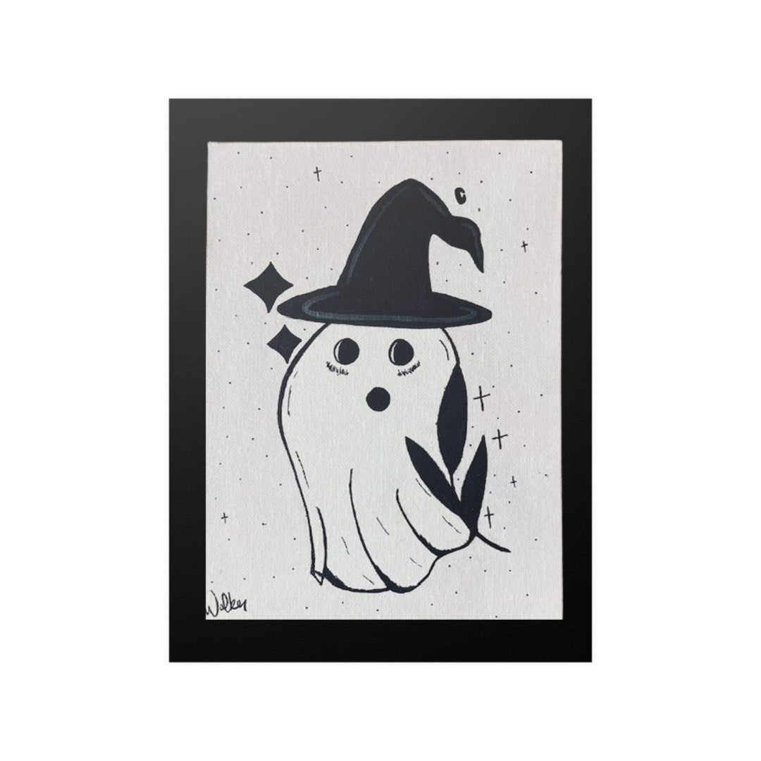 Witchy Ghost Print: Art Poster Print / Halloween / Decor / Edgy / Witch ...