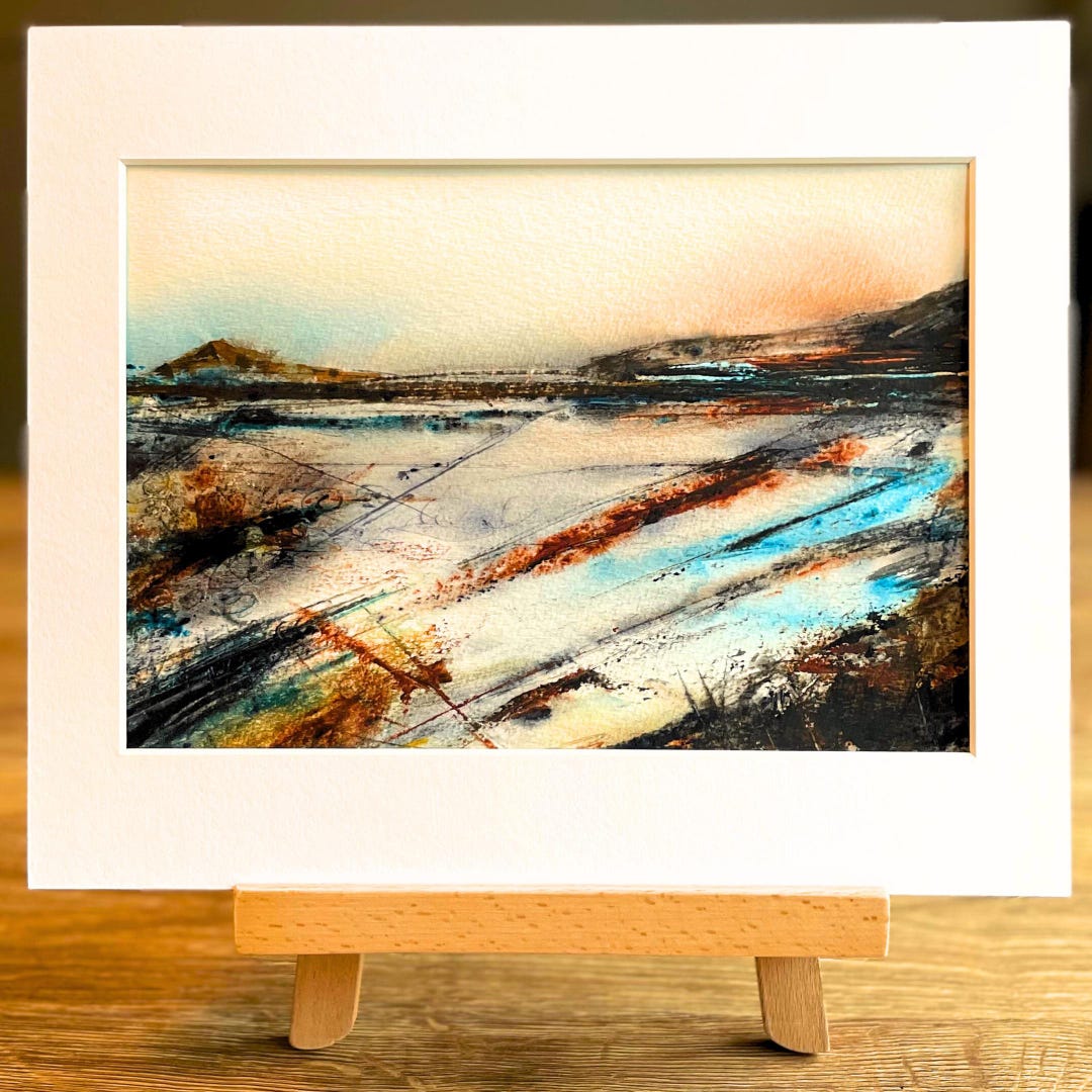 Original Abstract Beachscape Watercolor Painting - West Scotland ...