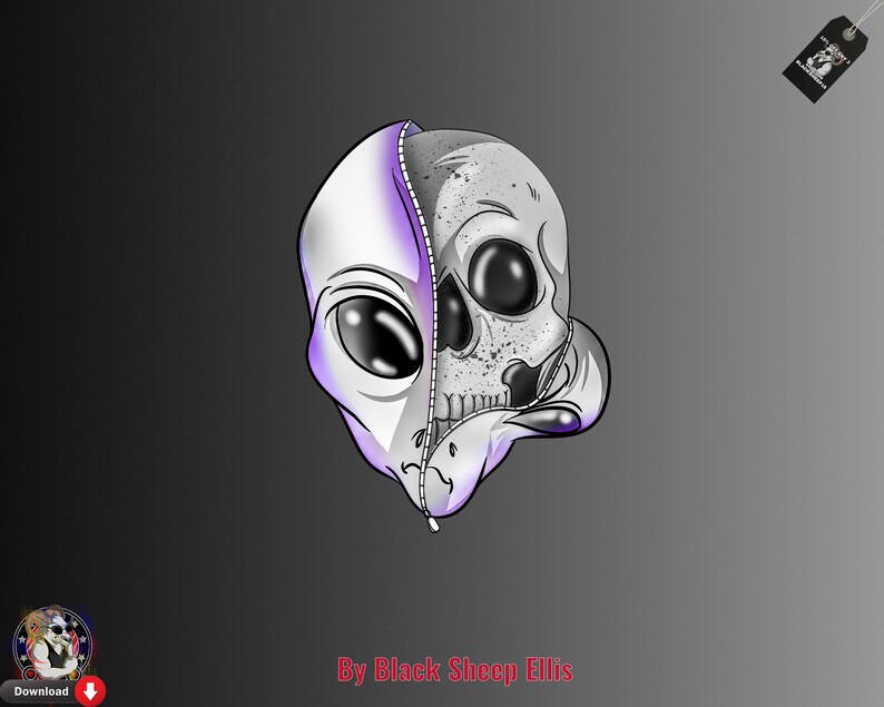 Alien Png Skull Printable, Skeleton Space Poster, Gothic Astronaut Wall ...