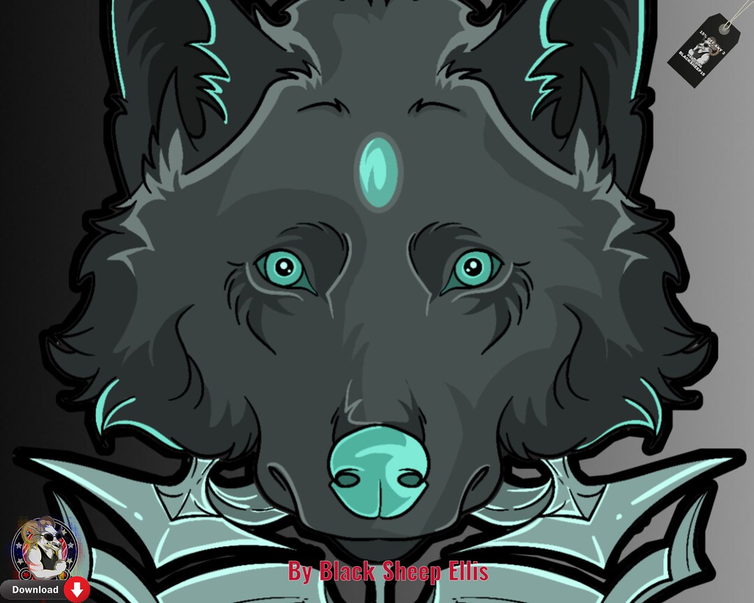 Cartoon Wolf Art Print, Cute Dog Png Wolf Printable, Animal Nature ...