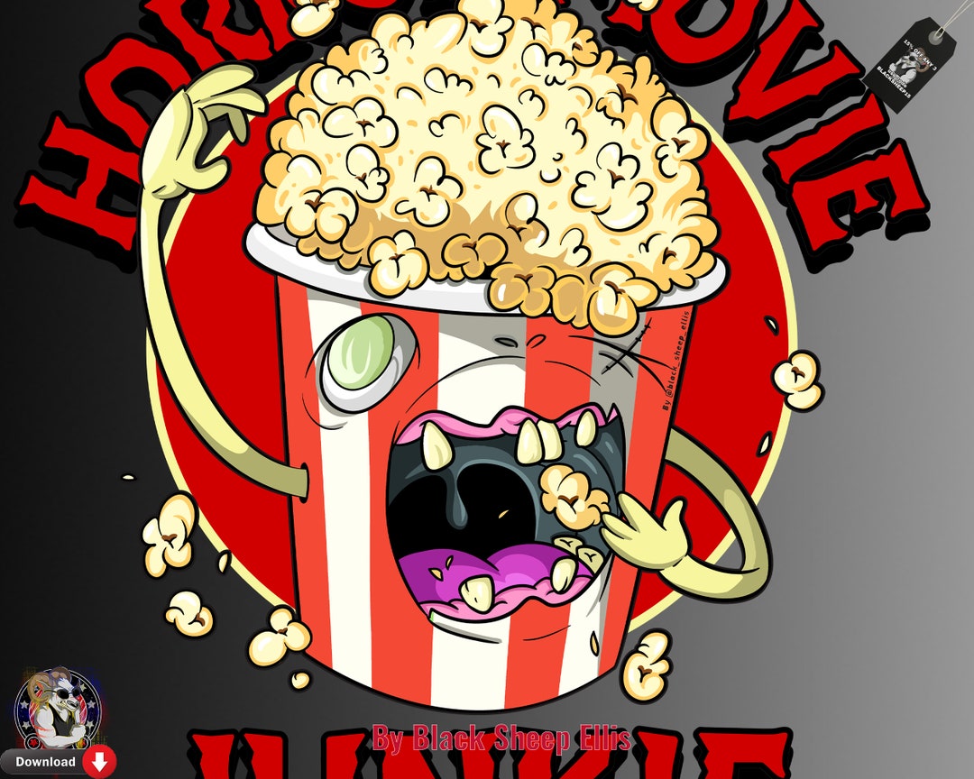 Spooky Popcorn Print Zombie Movie Printable Creepy Cinema - Etsy