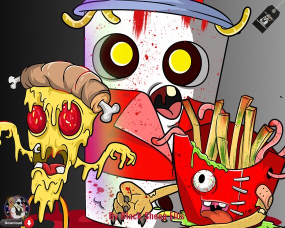 Junk Food Cartoon Poster