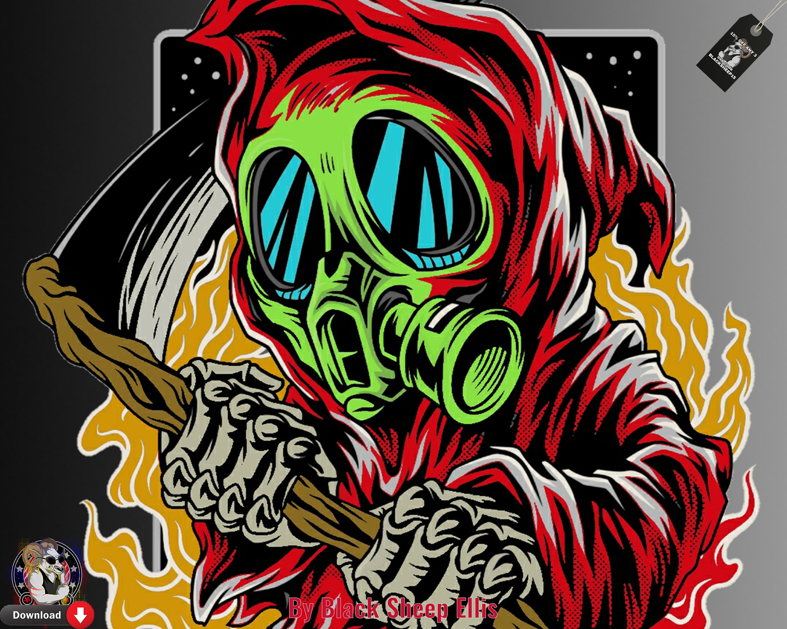 Graffiti Characters Gas Mask Skull