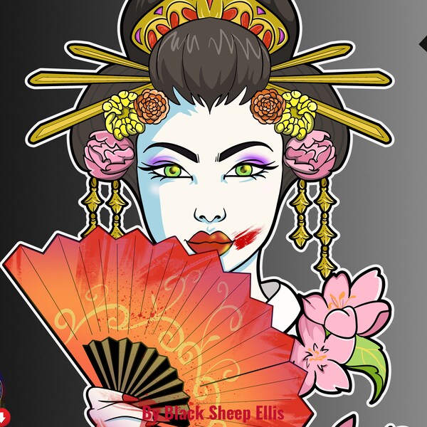 Geisha Horror Poster Art - Etsy