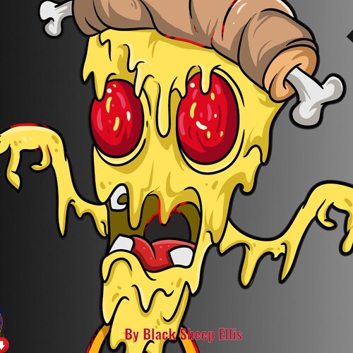 Zombie Pizza Art Print Pizza Slice Printable Creepy Pizza - Etsy