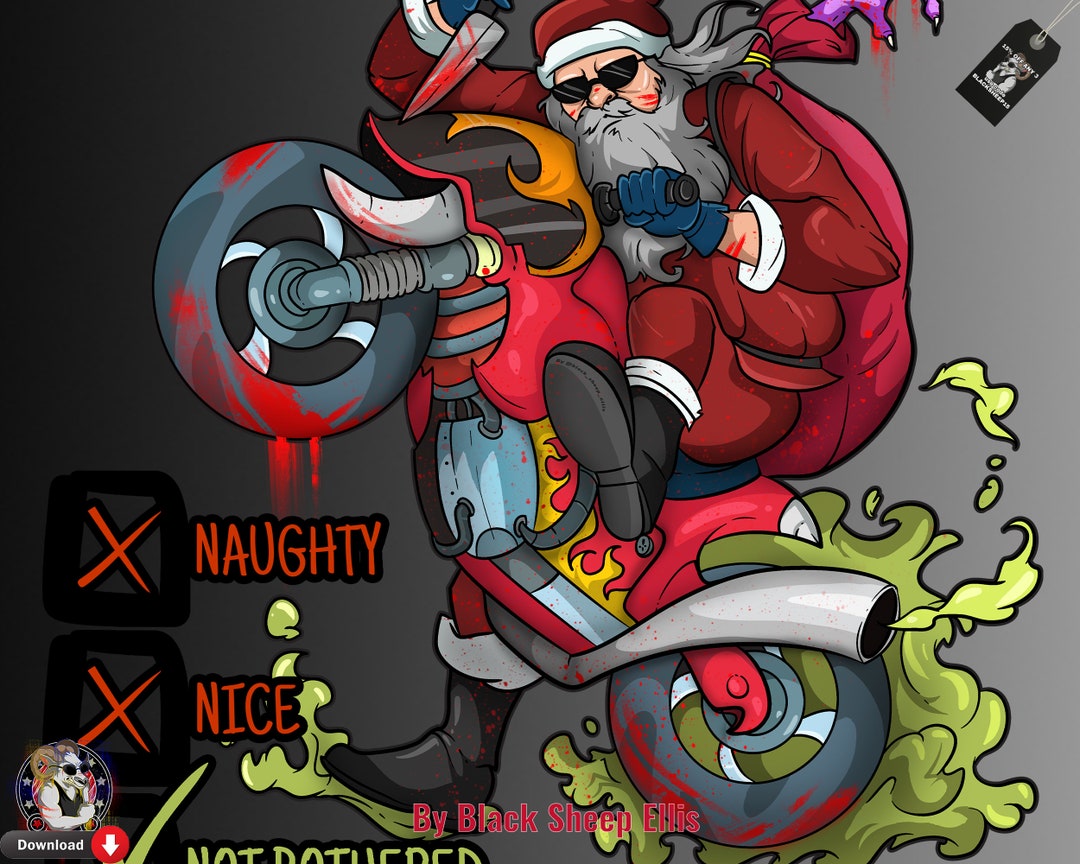 Biker PNG Santa Sticker/clipart/vector/template/christmas Png - Etsy