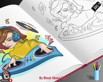 Edm Girl Coloring - Etsy