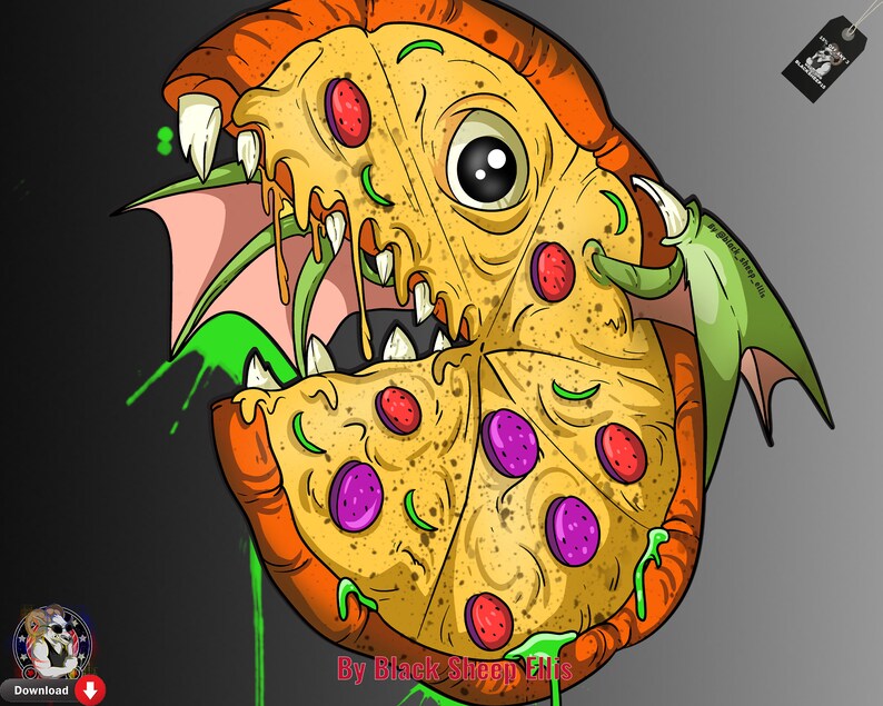 Pizza Png Fish Horror Character Printable Zombie Food Poster/clipart ...