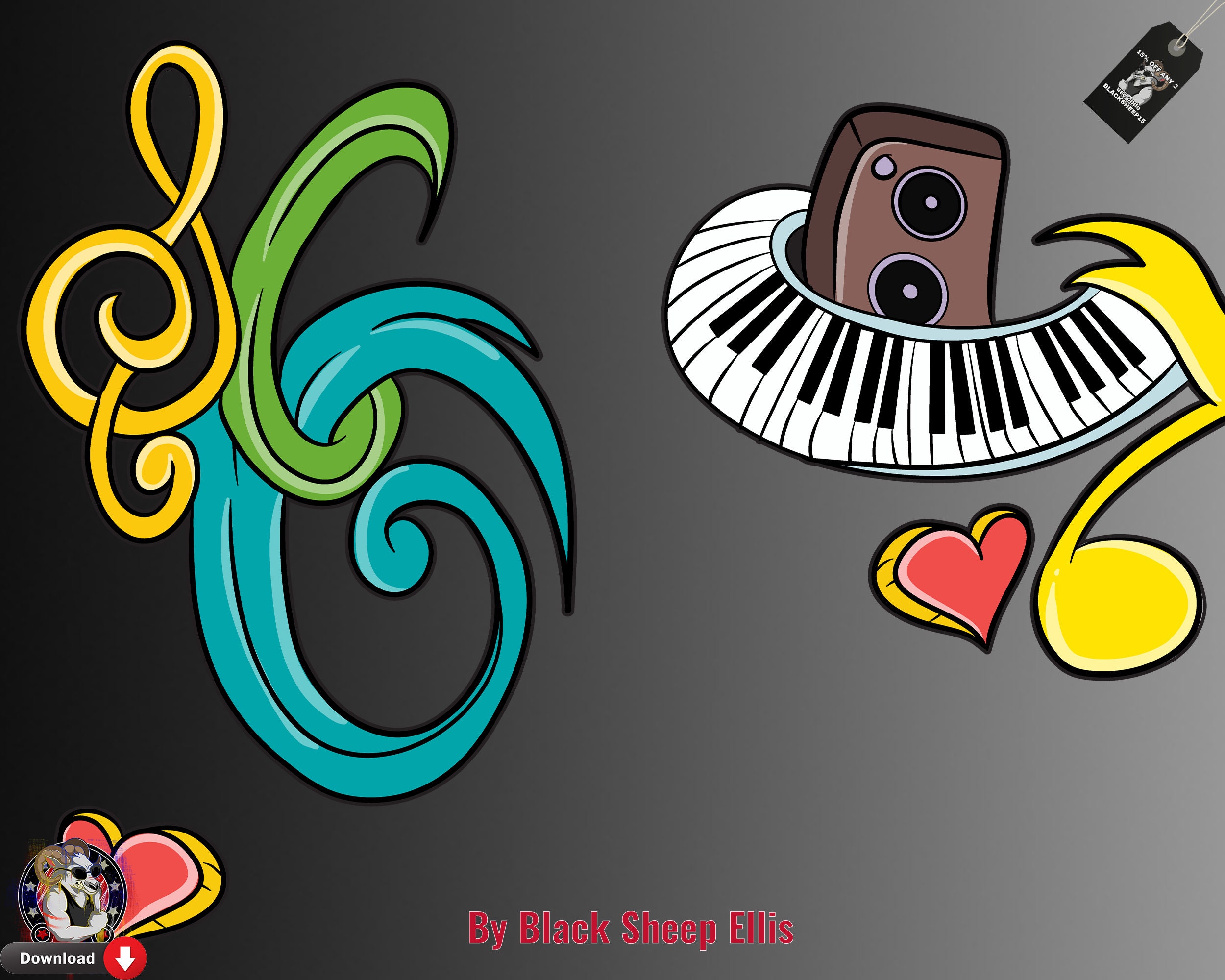 Graffiti Art Music Notes
