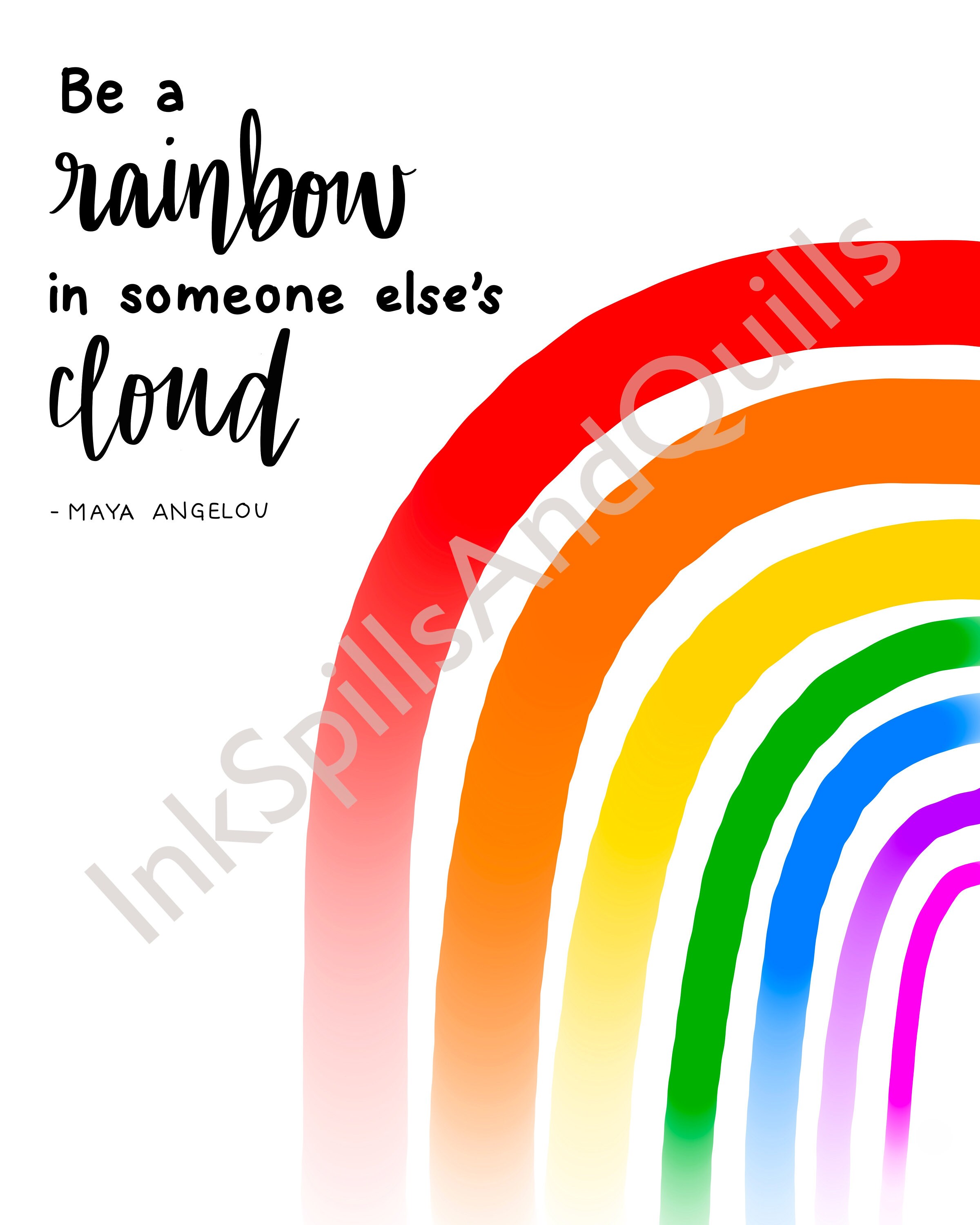 Be a Rainbow in Someone Else's Cloud | Printable Wall Art Decor ...