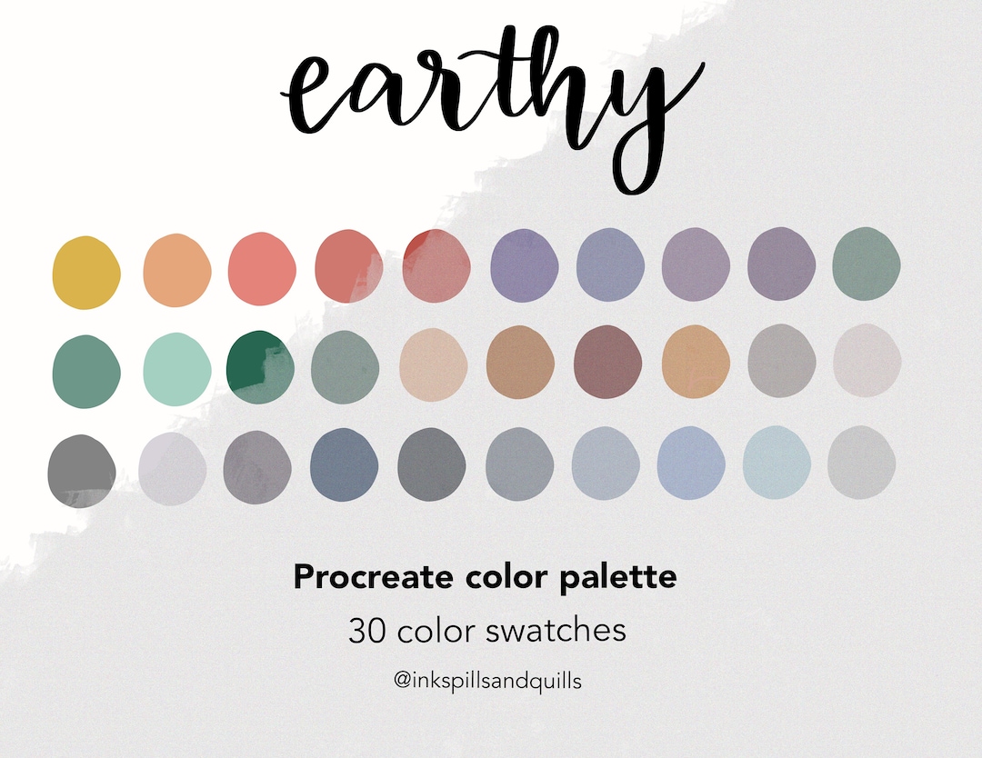 Earthy Color Palette for Procreate on iPad INSTANT DIGITAL DOWNLOAD - Etsy