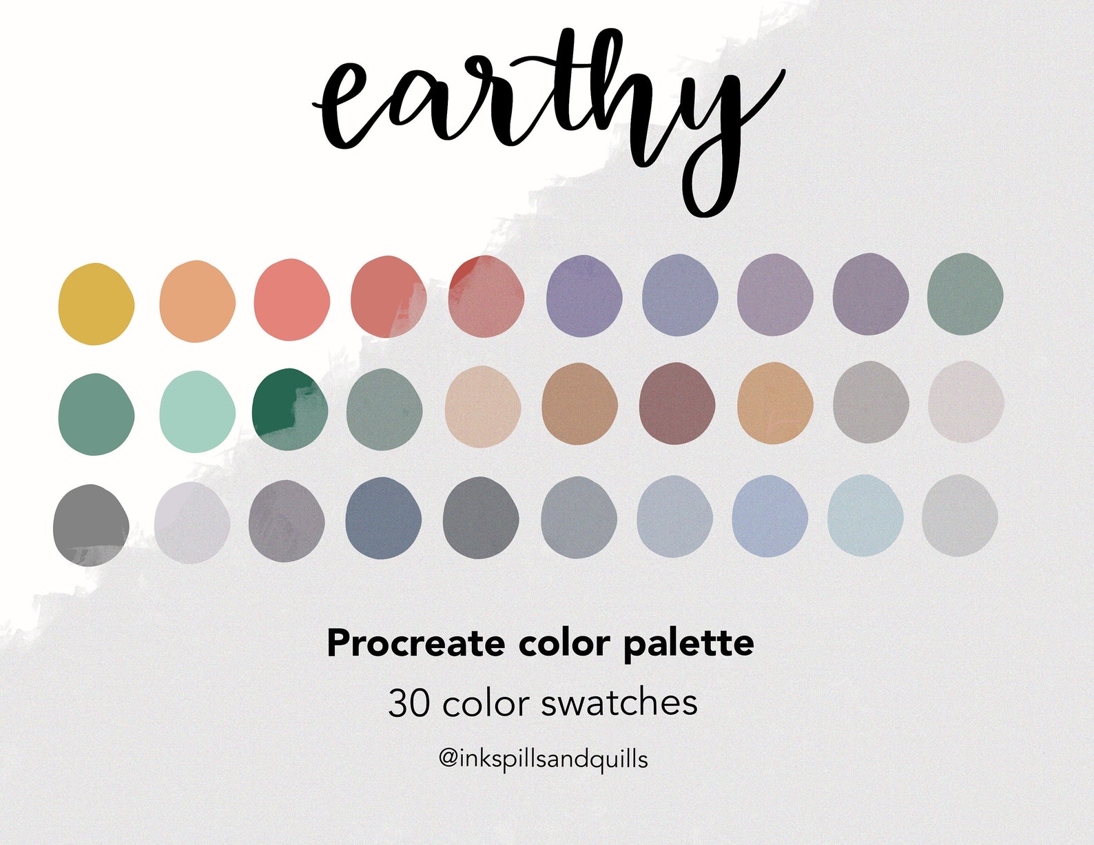 Earthy Color Palette | for Procreate on iPad | INSTANT DIGITAL DOWNLOAD ...