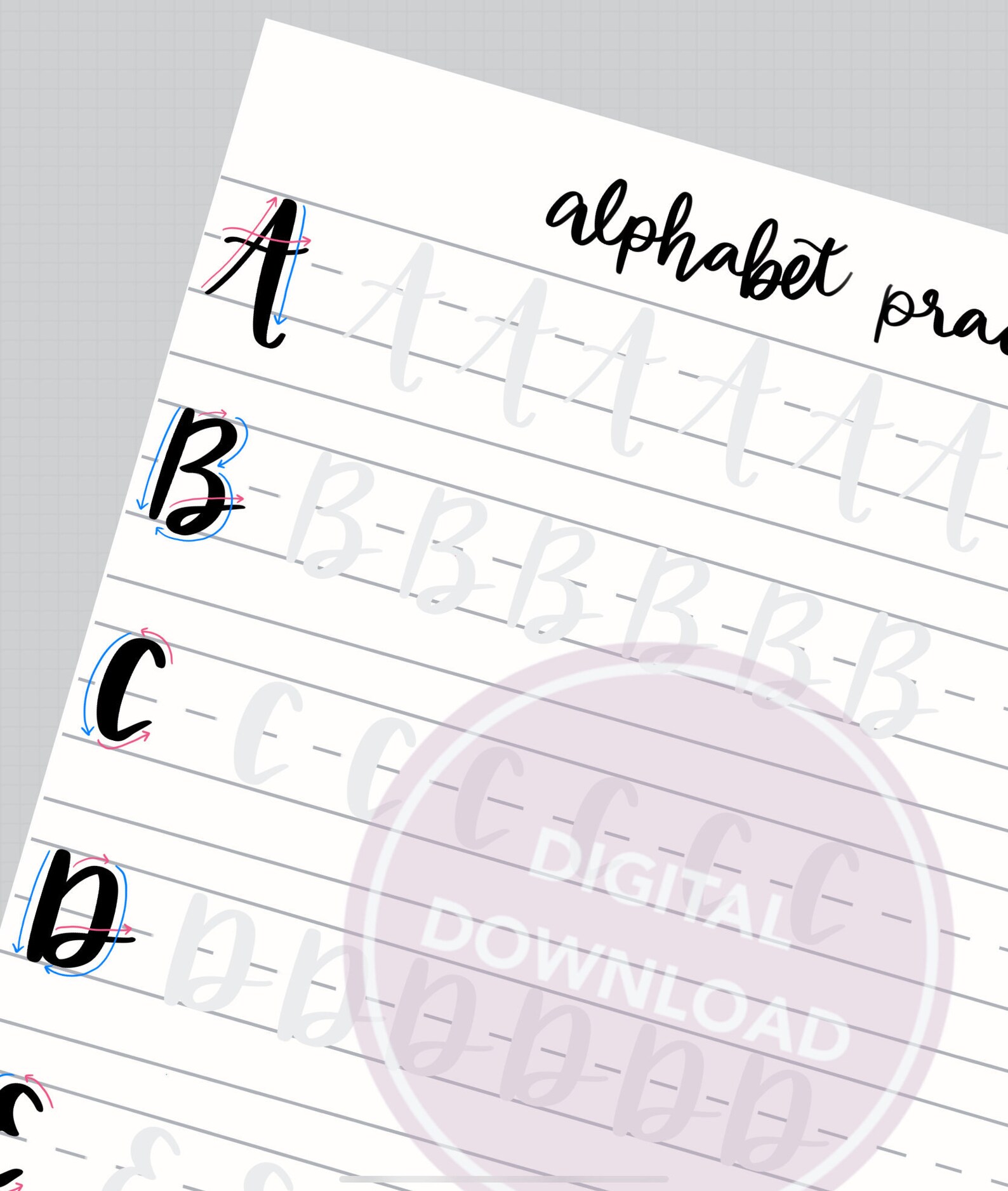 Lettering Practice Workbook for Beginners (volume 2) | Uppercase ...