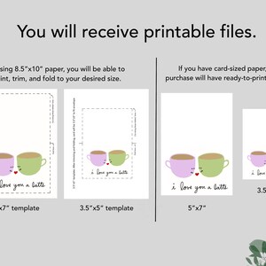 I Love You A Latte | Printable Greeting Card | INSTANT DIGITAL DOWNLOAD ...