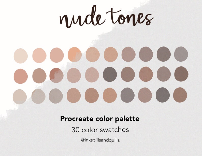 Nude Tones Color Palette For Procreate On Ipad Instant Digital Download