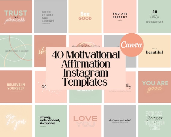 40 Motivational Affirmation Instagram Post Templates - Etsy