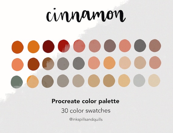 Cinnamon Color Palette for Procreate on Ipad INSTANT | Etsy