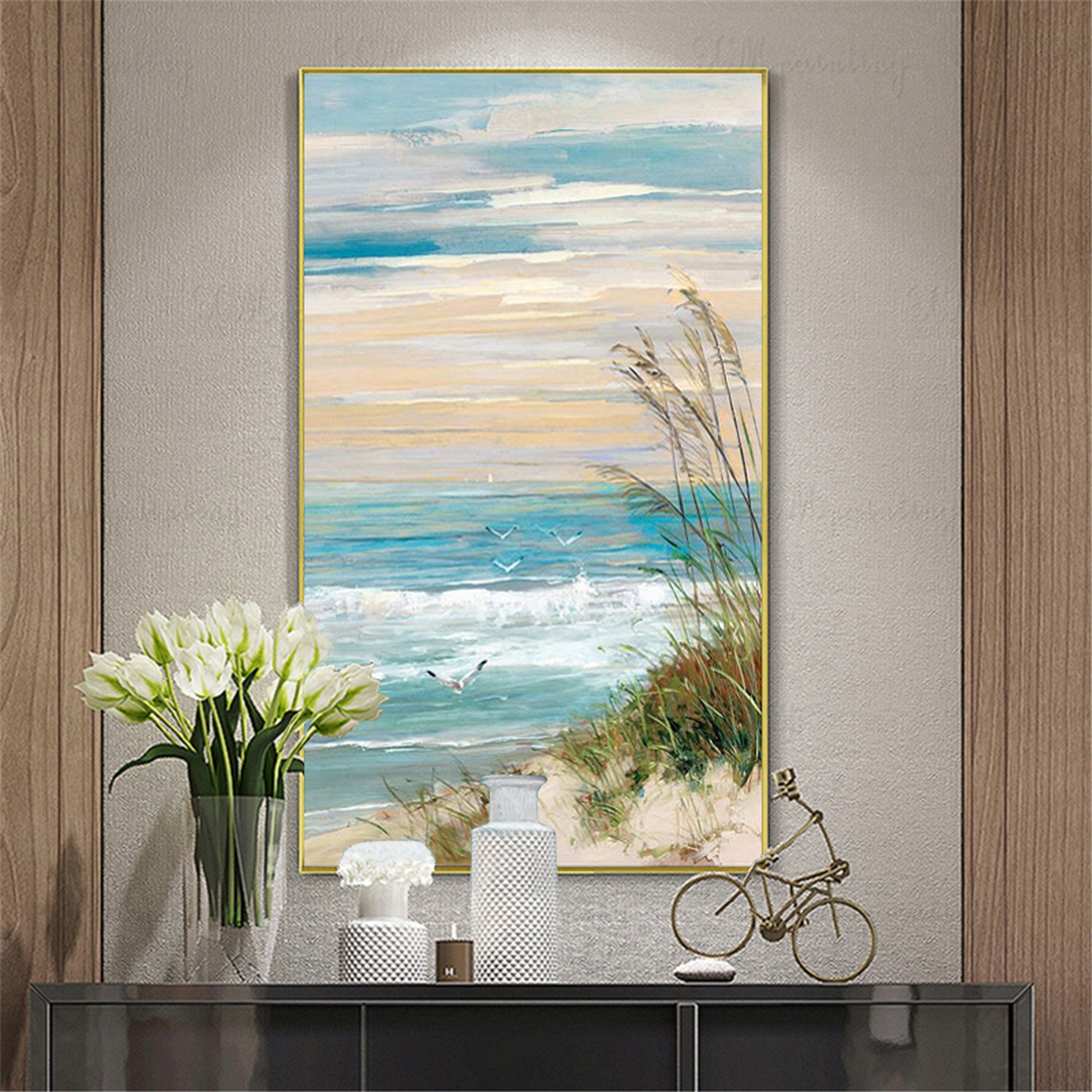 Ocean Sea view landscape hand-painted oil painting living room | Etsy
