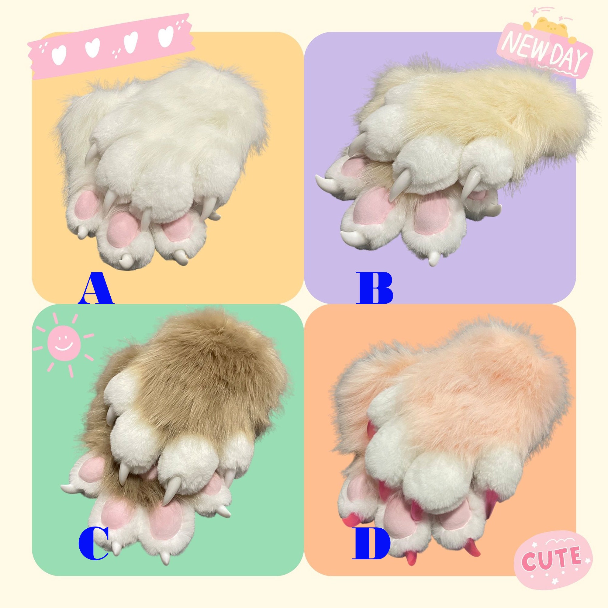 Fursuit Custom Paw Glove Premade Paw Tail Costume Kemono Fursuit ...