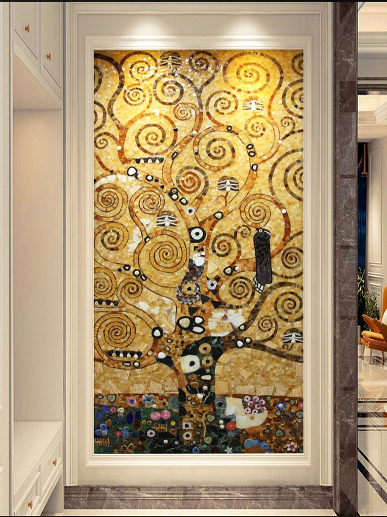 Mosaic Tree Art Mosaic Wall Art Mosaic Paiting Art Deco Painting Blue ...