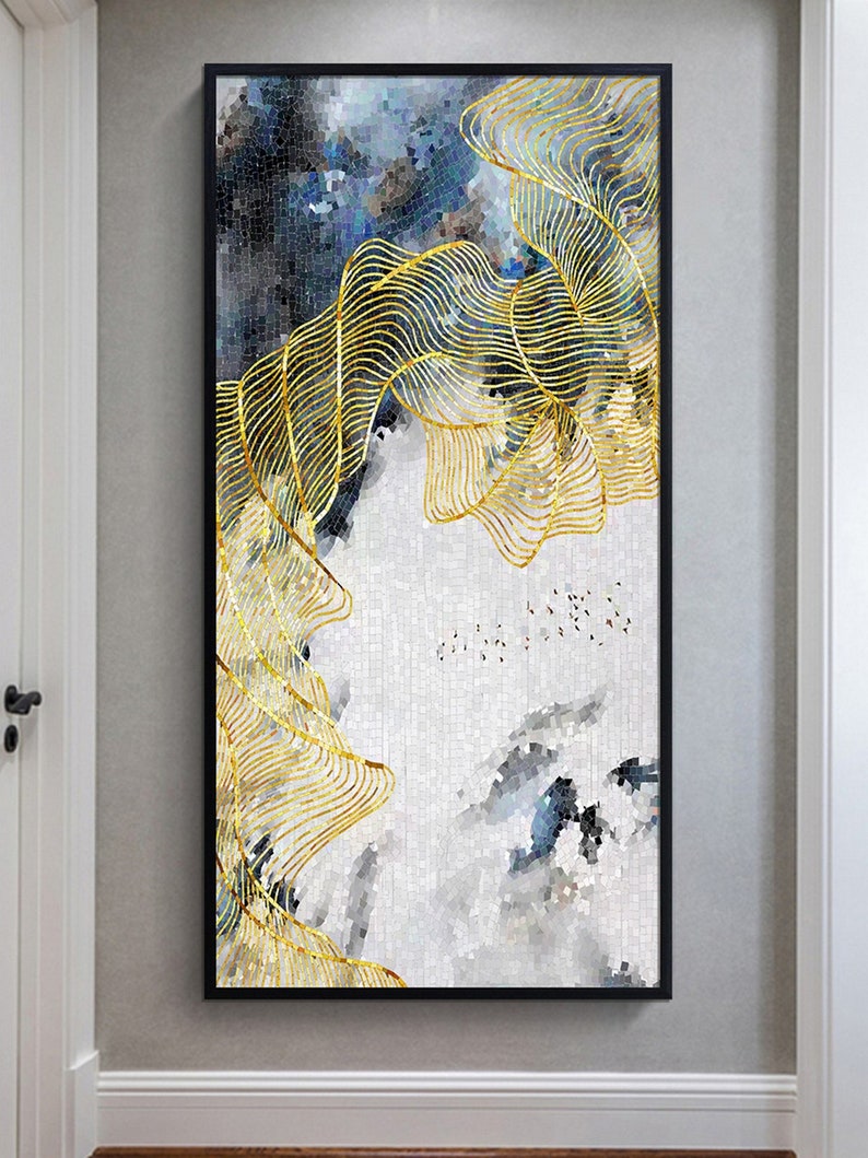 Mosaic Golden Line Mosaic Wall Art Mosaic Wall Art Mosaic - Etsy
